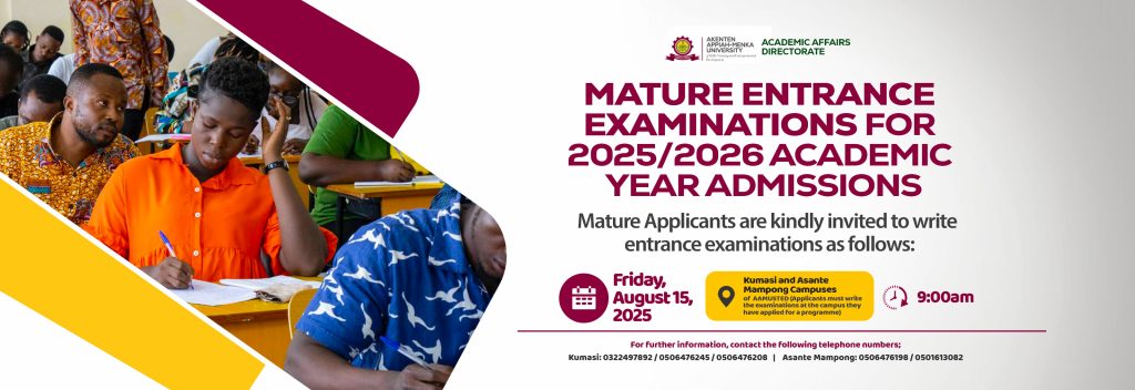 Mature Entrance Examinations for 2025/2026 Academic Year Admissions | AAMUSTED